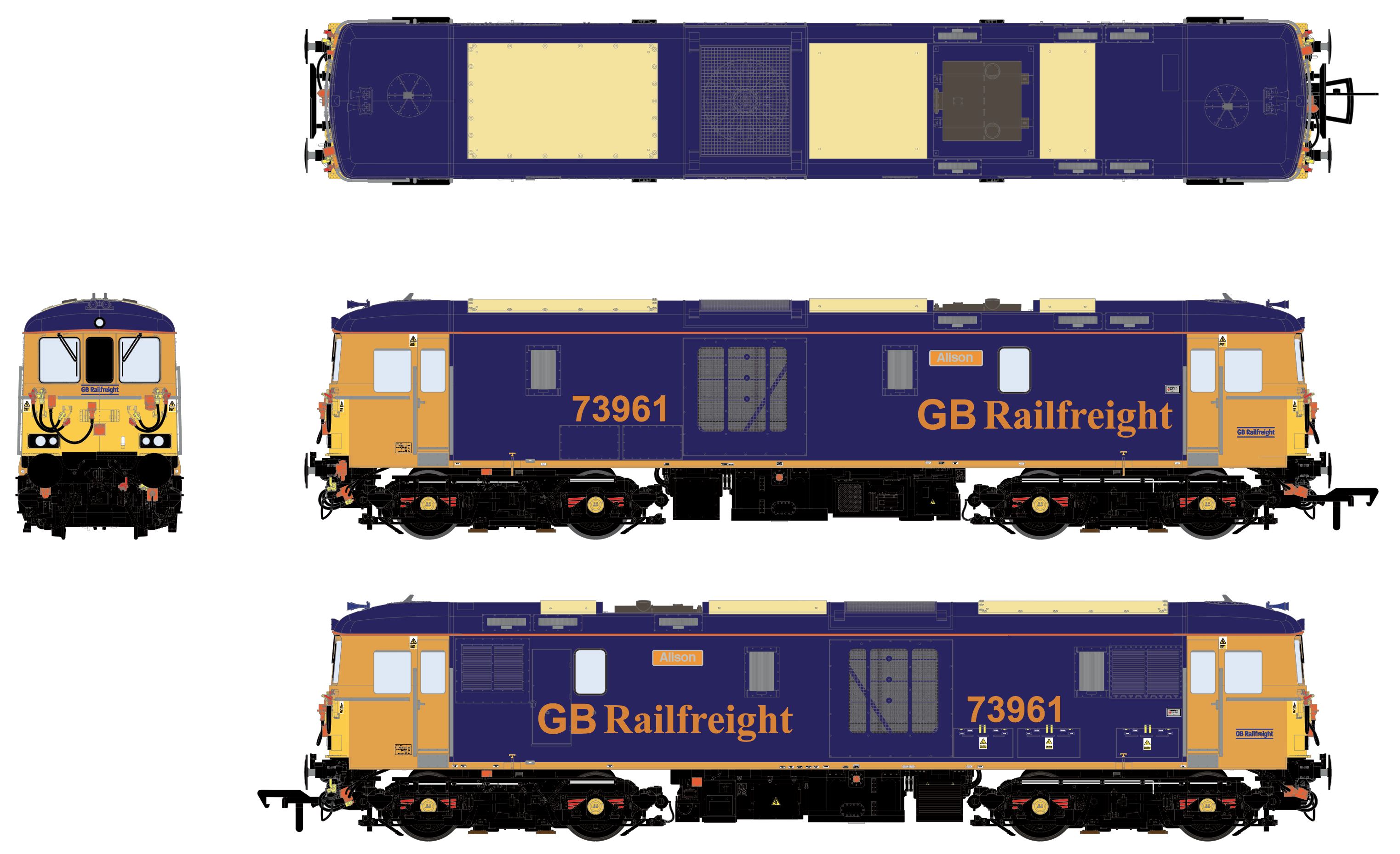 Class 73 - GBRf (Current) - 73961 Alison – Accurascale