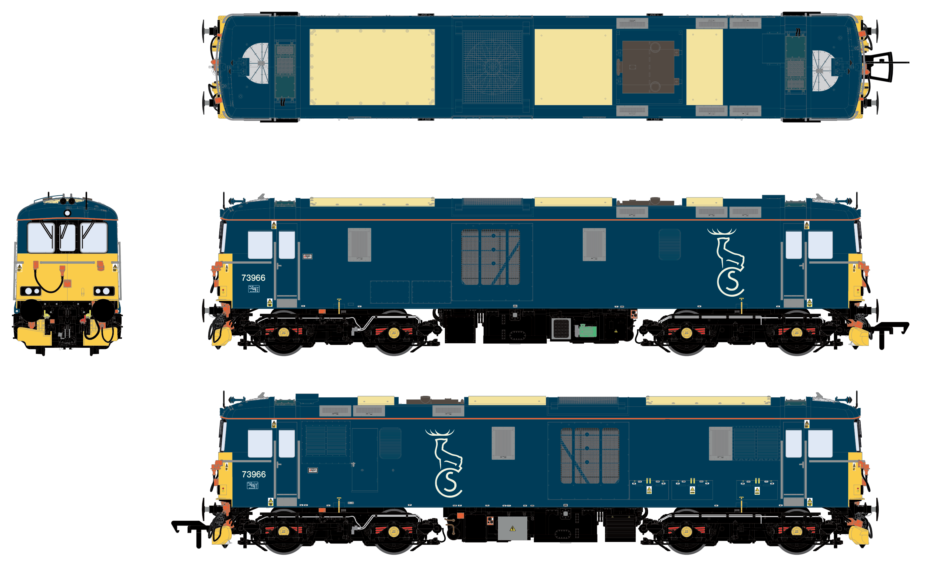 Class 73 - Caledonian (Current) - 73966 - DCC Sound Fitted – Accurascale
